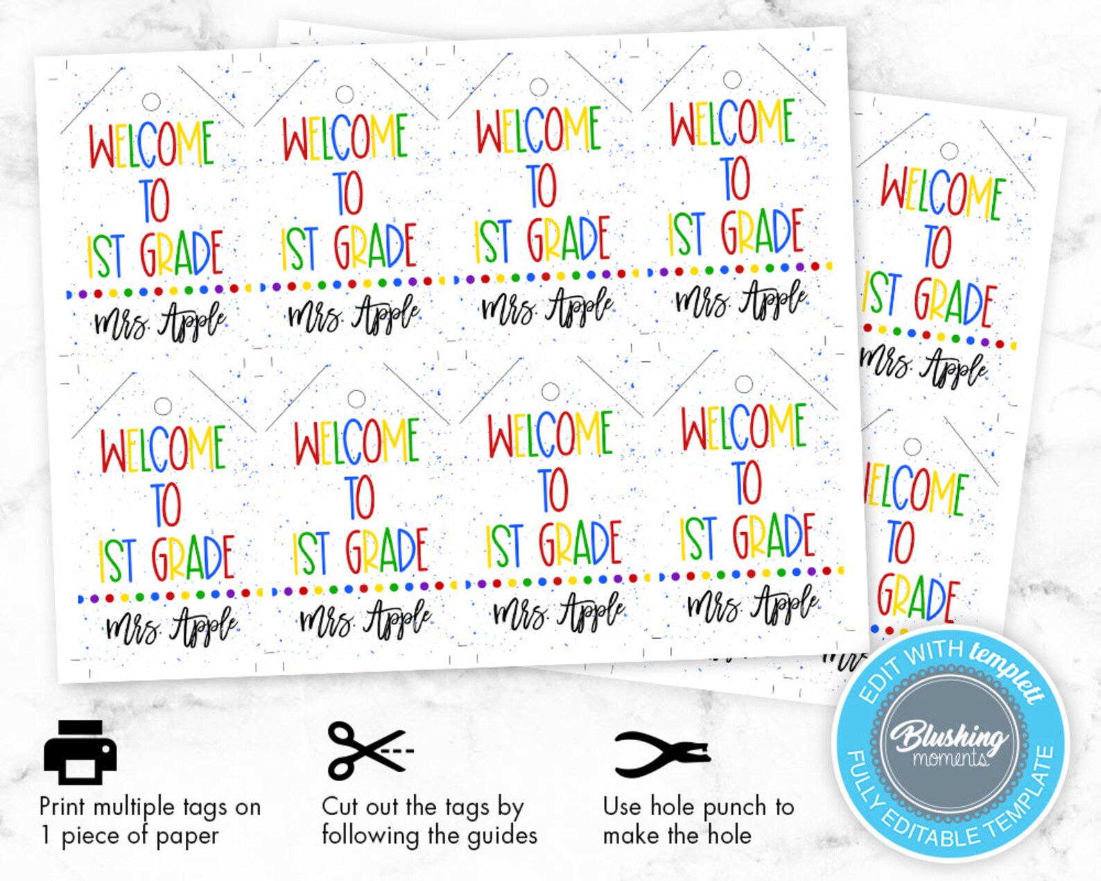 EDITABLE Back to School Printable School Gift Tags Teacher - Etsy
