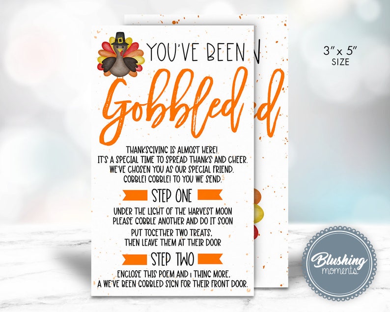You've Been GOBBLED-THANKSGIVING Turkey'd GAME | Etsy