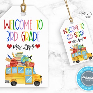 EDITABLE Back to School Printable, School Gift Tags, Teacher Printable ...