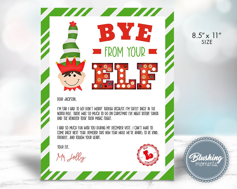 EDITABLE ELF Goodbye Letter, Personalized Elf Letter, Elf Note, Elf Kit ...