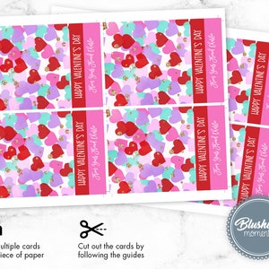 Cookie Card Printable Valentine Template Diy-editable Mini Cookie Cards ...