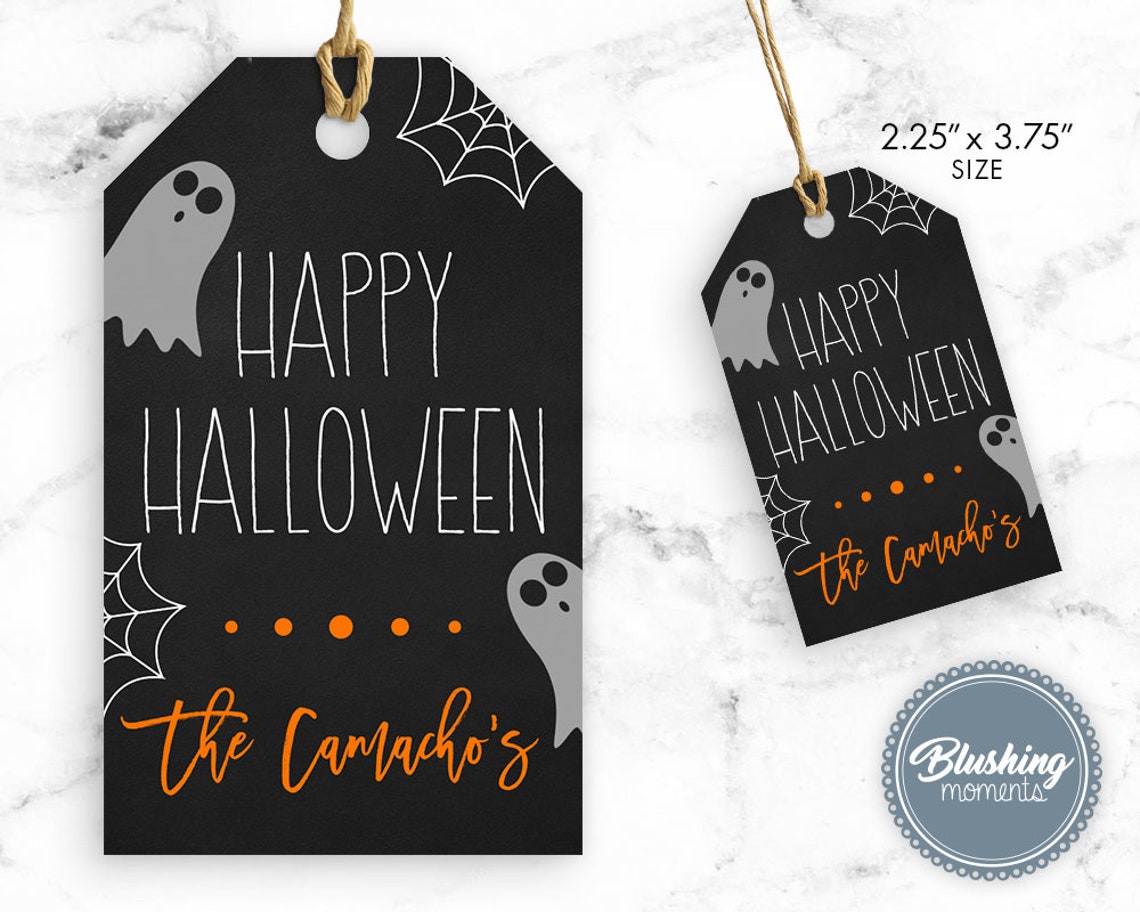 EDITABLE Halloween Thank You Gift Tags Halloween Invitation | Etsy