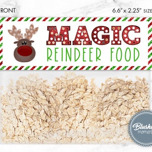EDITABLE Magic Reindeer Food Treat Bag Topper, Christmas Bag Toppers ...