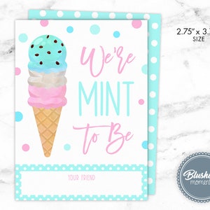Editable Valentine's Day Card, Printable Valentine, We're Mint to Be ...