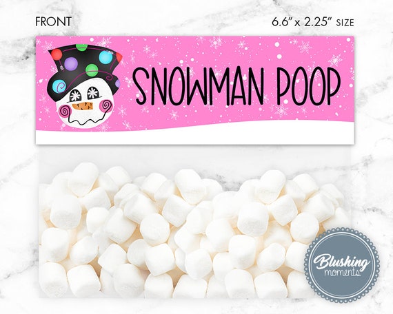 EDITABLE Snowman Poop Treat Bag Topper Christmas Bag Toppers | Etsy