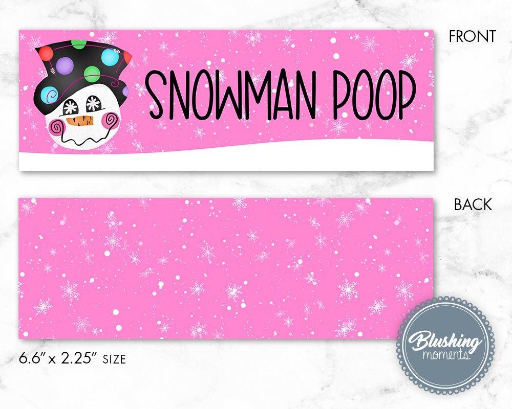 EDITABLE Snowman Poop Treat Bag Topper Christmas Bag Toppers | Etsy