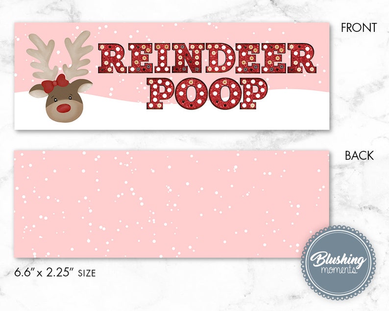 EDITABLE Reindeer Poop Treat Bag Topper Christmas Bag - Etsy