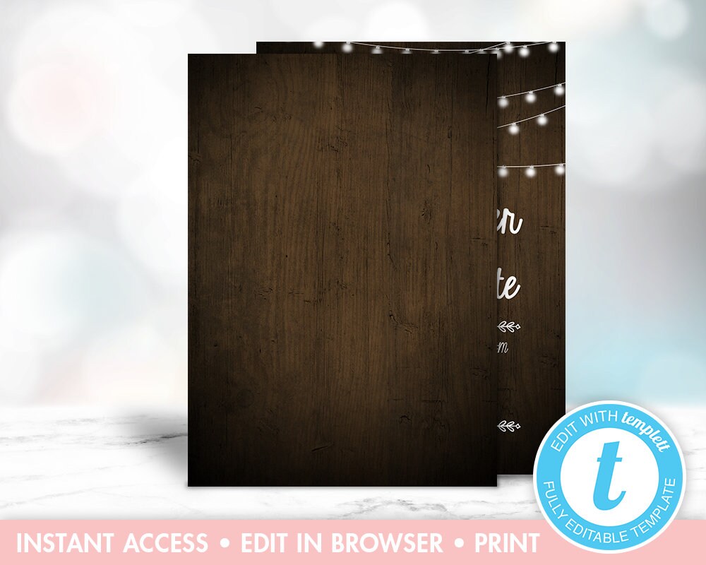 EDITABLE Rustic Baby Shower Invitation Gender Neutral Baby | Etsy