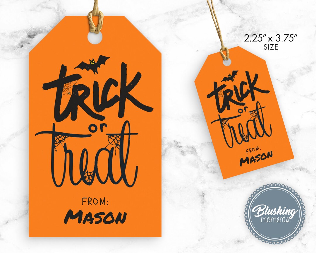 EDITABLE Halloween Trick or Treat, Thank You Gift Tags, Printable Party ...
