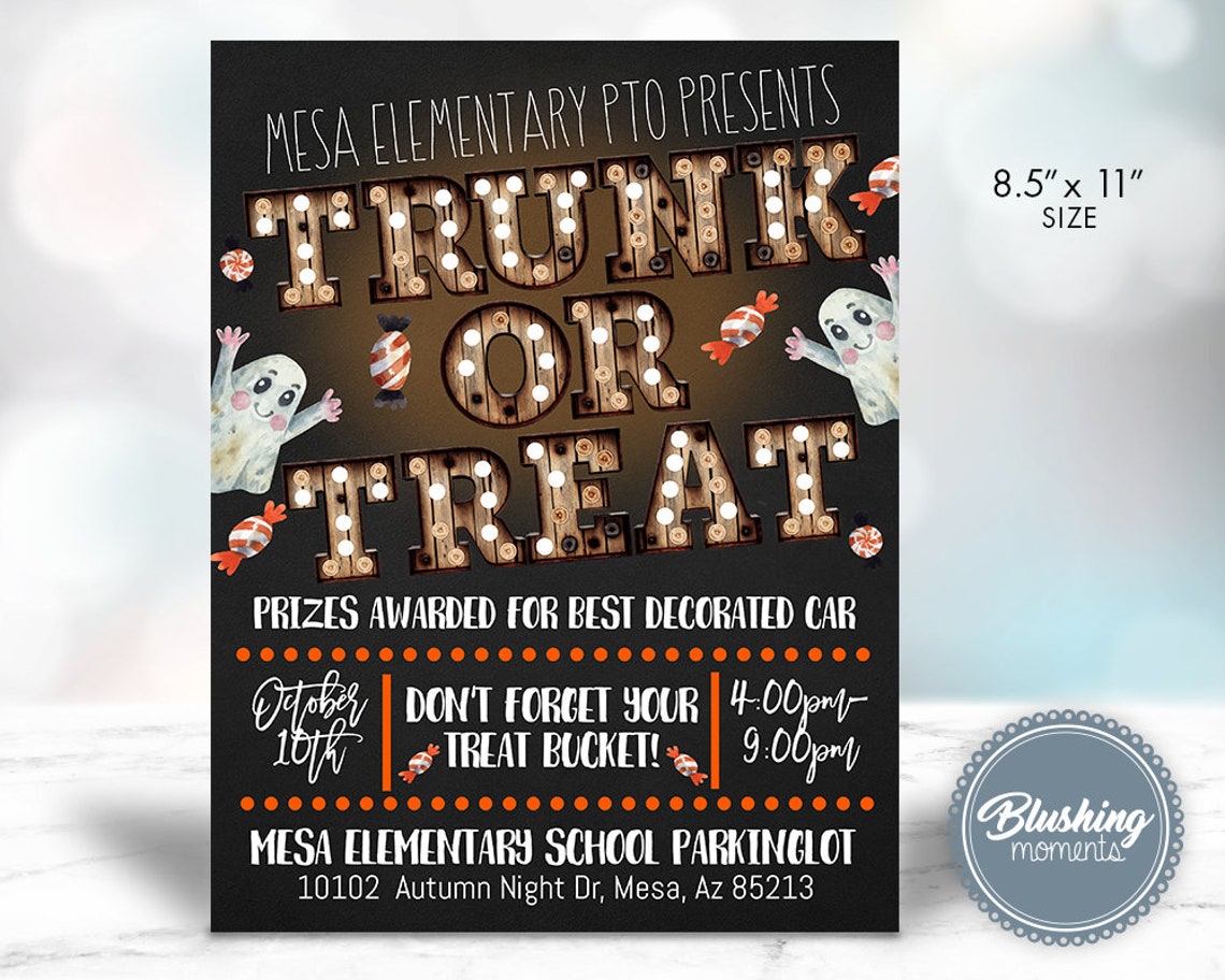 EDITABLE Trunk or Treat Flyer Fall Event Flyer Fall Harvest - Etsy