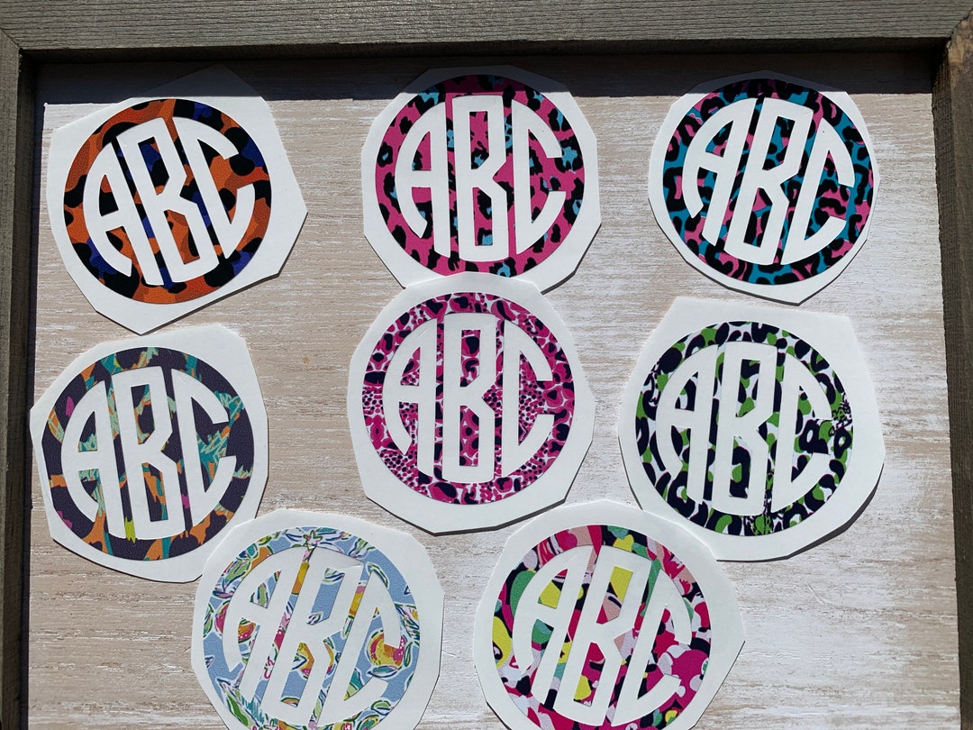 Personalized Monogram Decal , Small Vinyl Initial Decal , Personalized ...