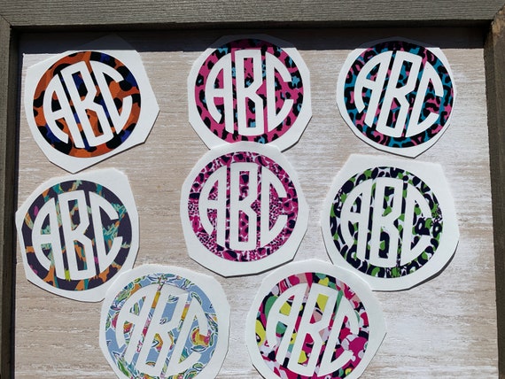 Personalized Monogram Decal Small Vinyl Initial Decal - Etsy