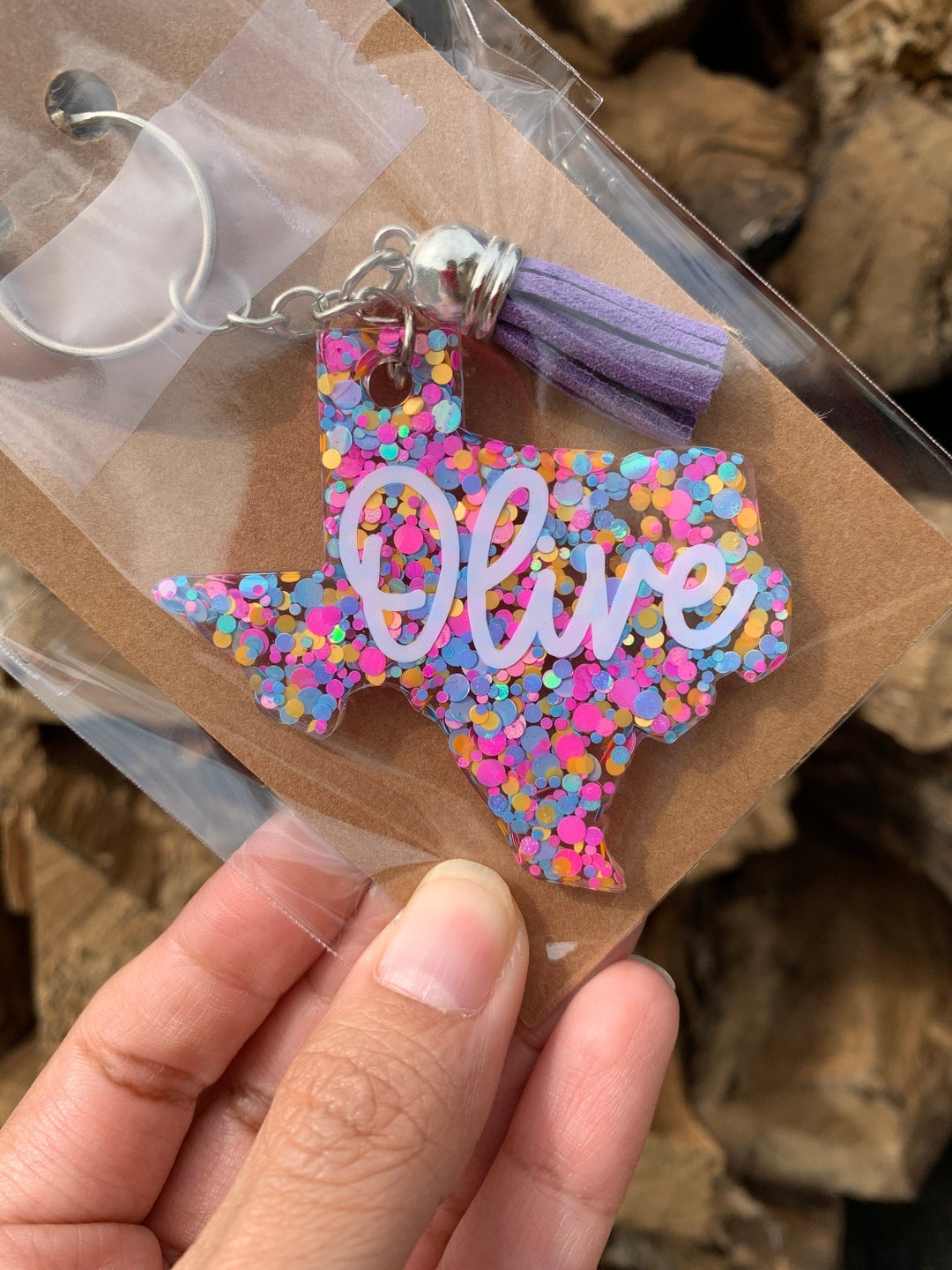 Texas Keychain With Tassel, State Keychain, Monogrammed Keychain With ...