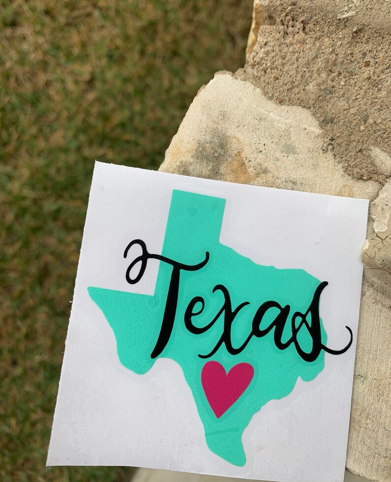 Texas Decal Heart Texas Home Decal | Etsy