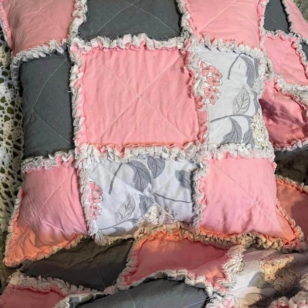 Rag Quilt Pillow - Etsy