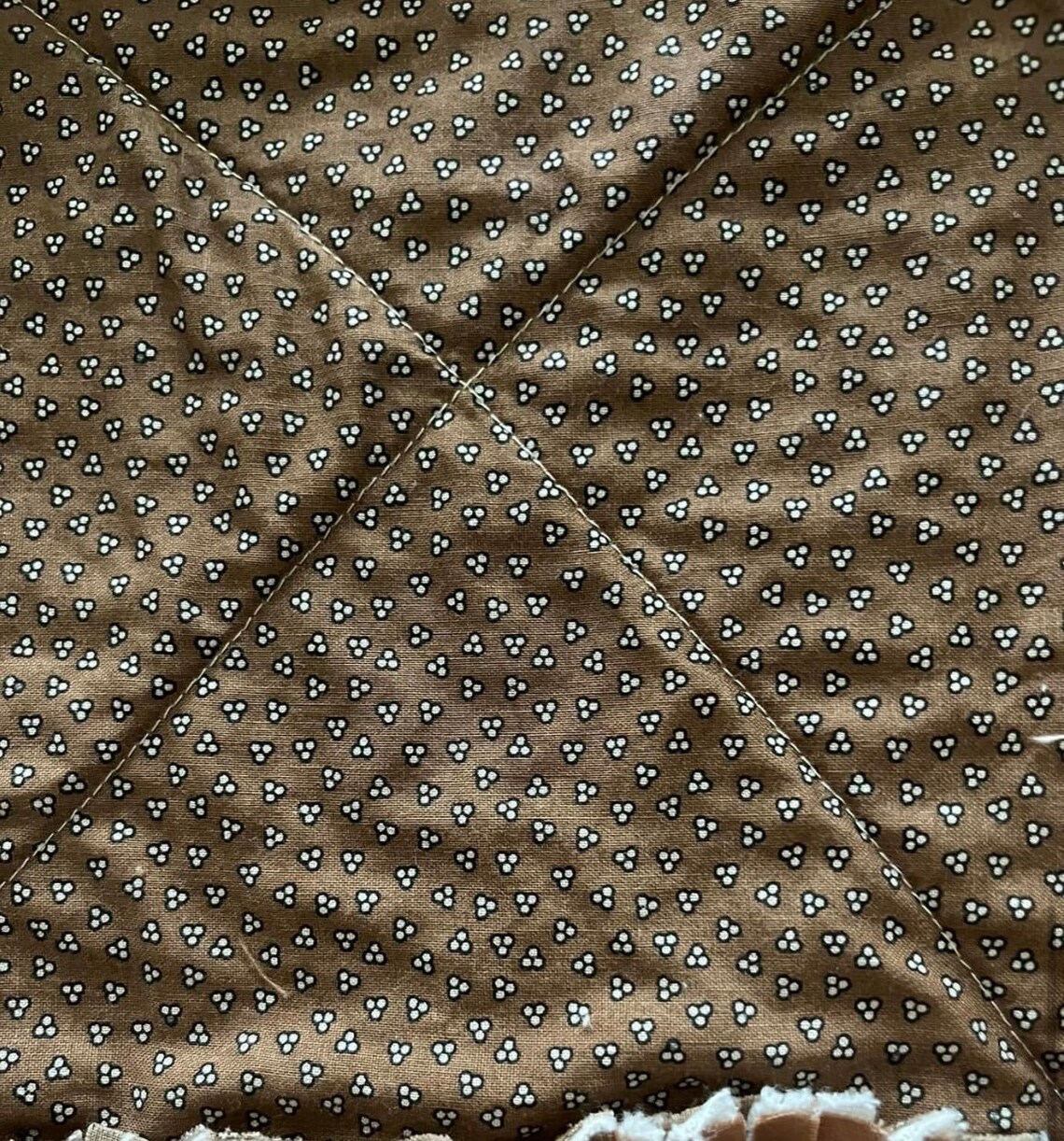 Handmade Hand-cut Rag Cloth Country/shabby Chic Quilt Brown Color ...