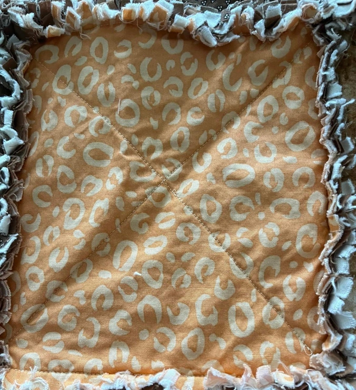 Handmade Hand-cut Rag Cloth Country/shabby Chic Quilt Brown Color ...