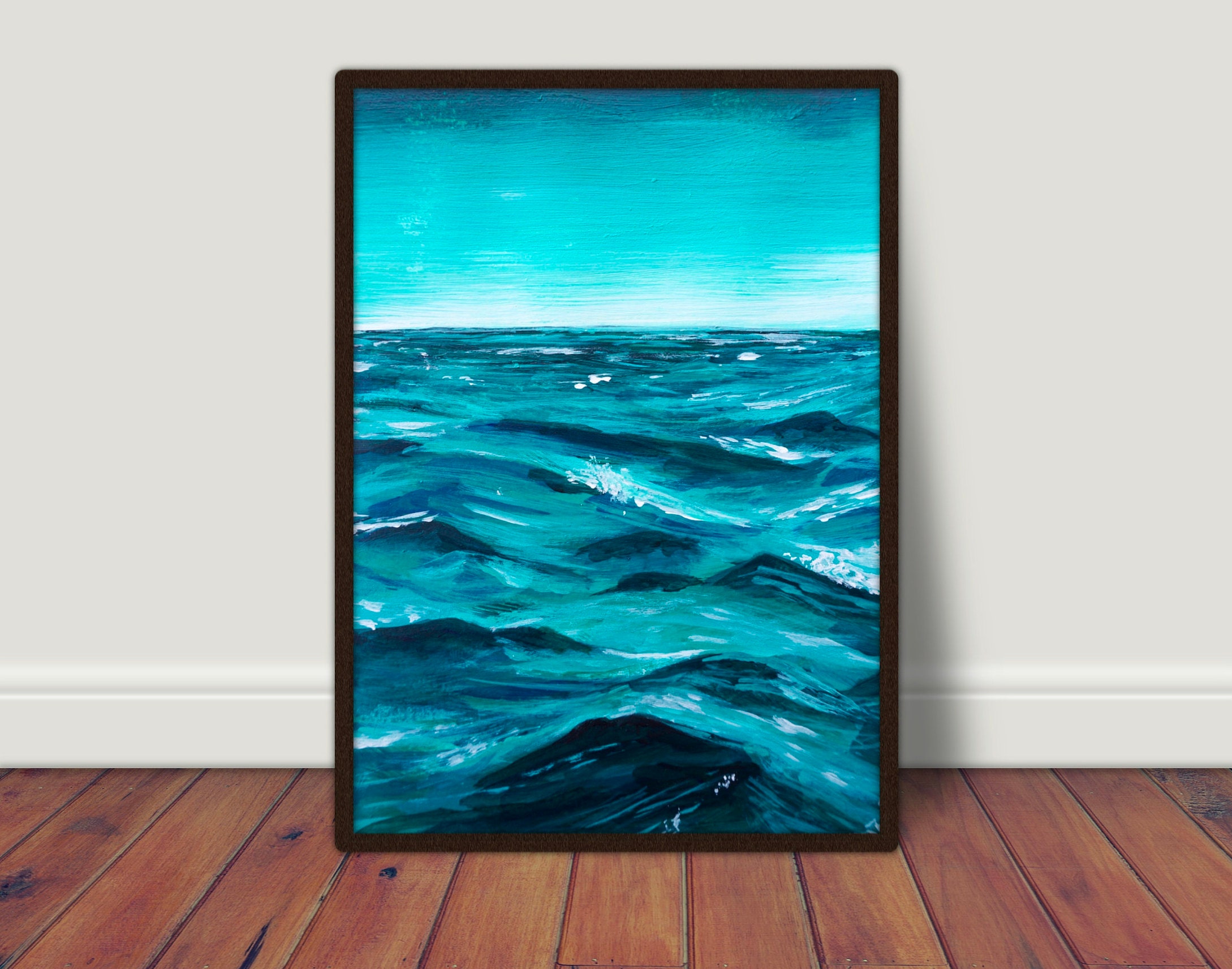 Ocean Waves Print, Blue Ocean Wall Art, Beach Home Decor, Sea Art ...