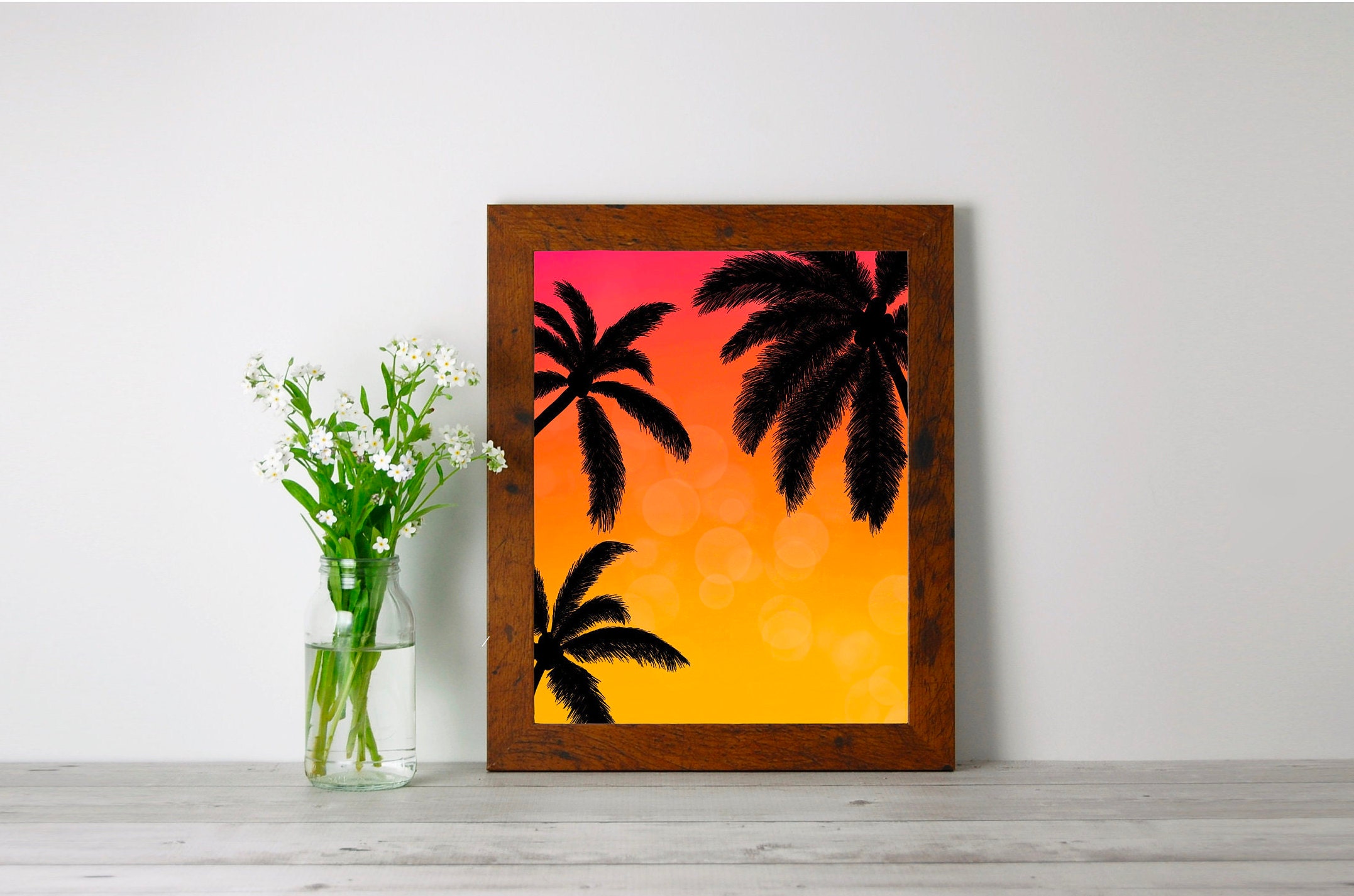 Impresión de arte de palmera arte imprimible tropical arte | Etsy