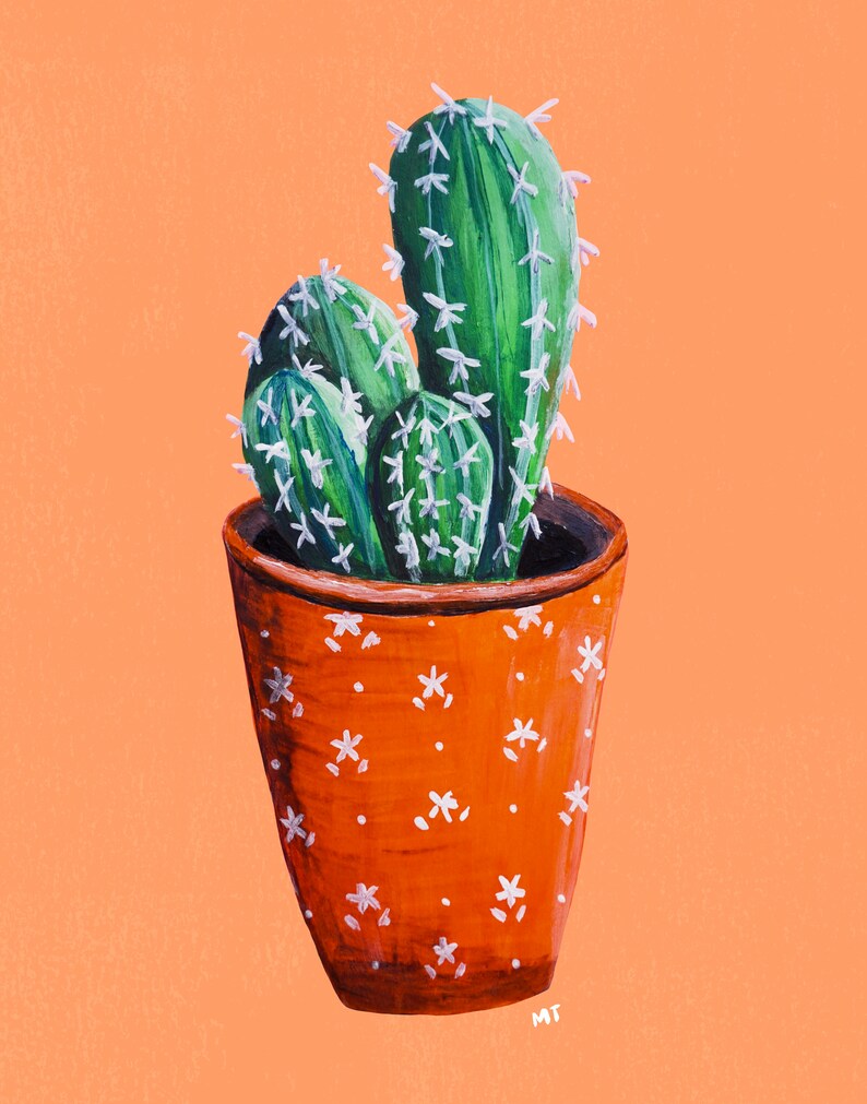 Cactus Art Print Cactus Wall Art Cactus Painting Potted - Etsy UK