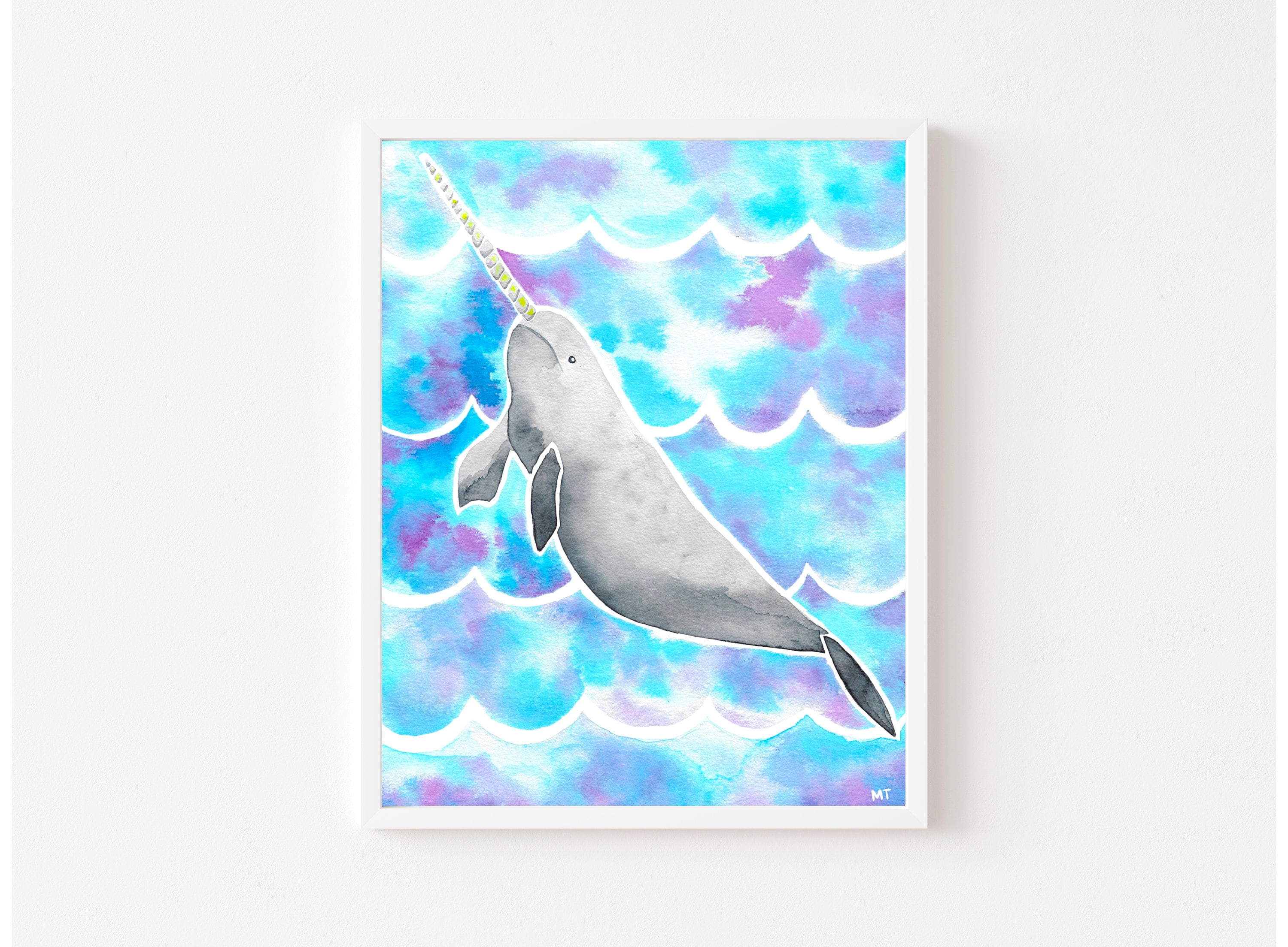 Narwal Art Print, Narwhal Wall Art, Narwhal Nursery Printable Art, Home ...