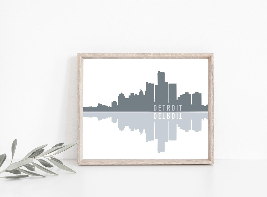 Detroit Art Print, Cityscape Illustration, Detroit Painting, Detroit ...