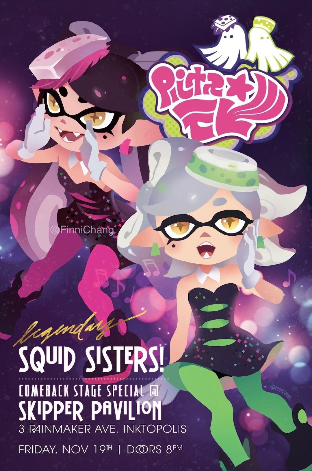 Squid Sisters Concert Poster Artist Print Illustration Splatoon - Etsy