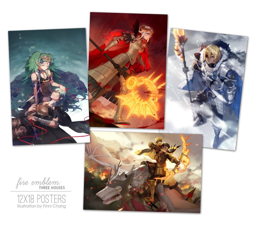 FE Three Houses Poster Set Miniprint Postcard Bundle - Etsy
