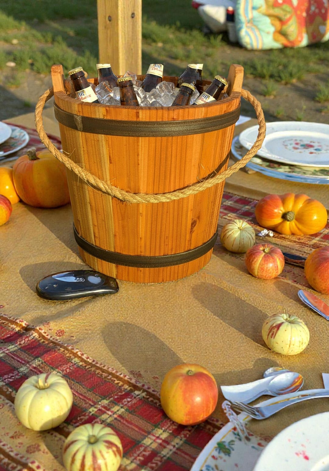 Cedar Medieval Wooden Bucket, With Metal Rings, Authentic Design, Rope ...