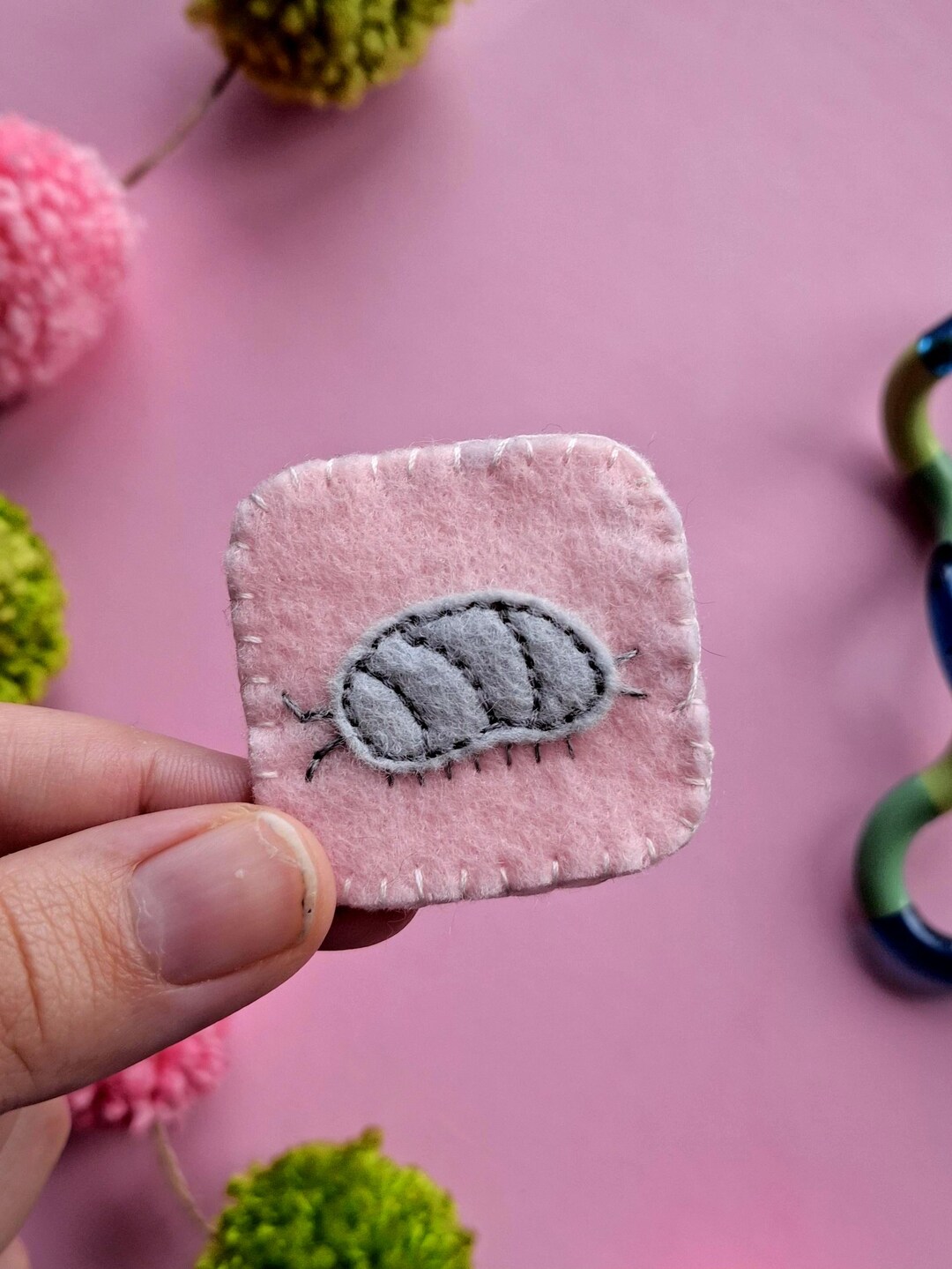 Fabric Badge Selection - Isopod or Snail - Handsewn Felt Badge Broach ...