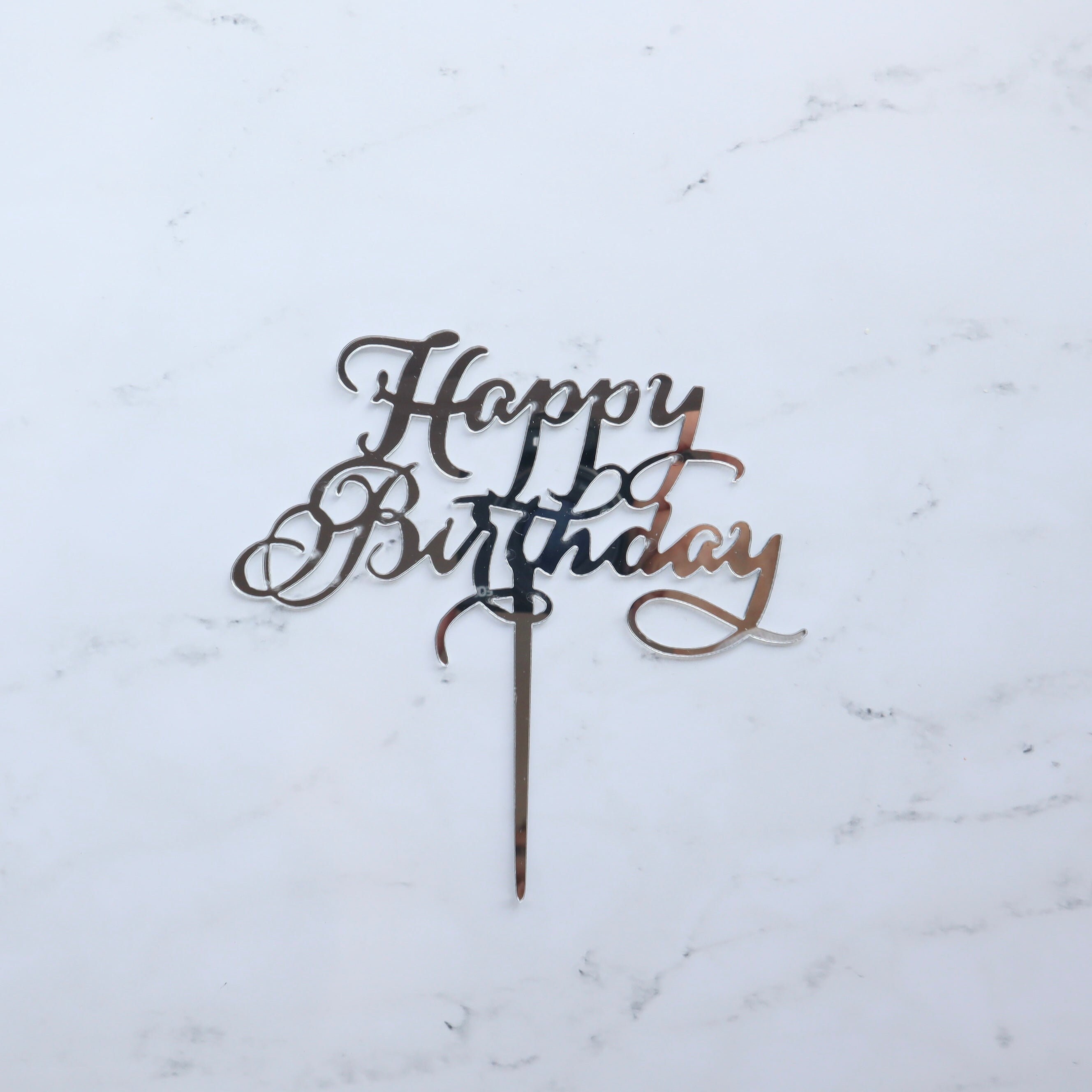 HAPPY BIRTHDAY CURSIVE Cake Topper | Etsy