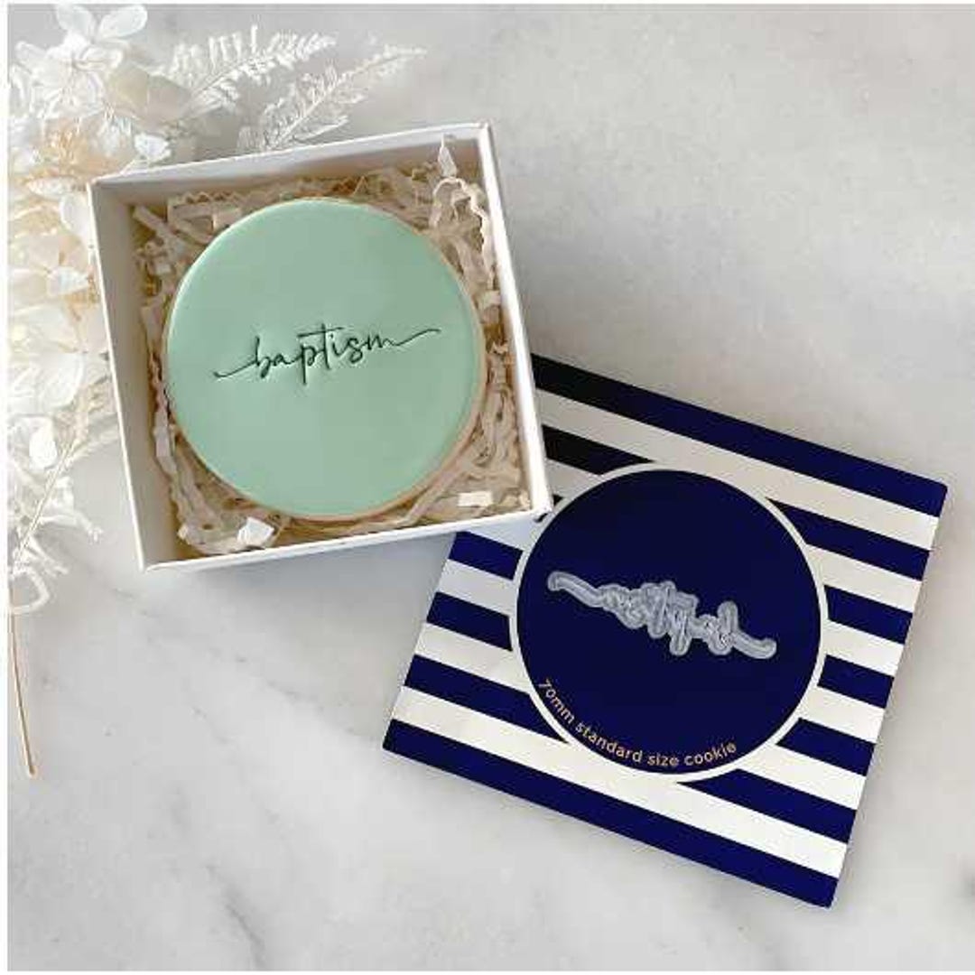 Baptism" TINY TEXT Stamp by Little Biskut - Etsy