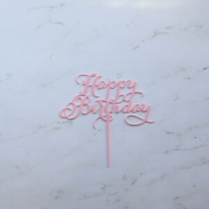 HAPPY BIRTHDAY CURSIVE Cake Topper - Etsy