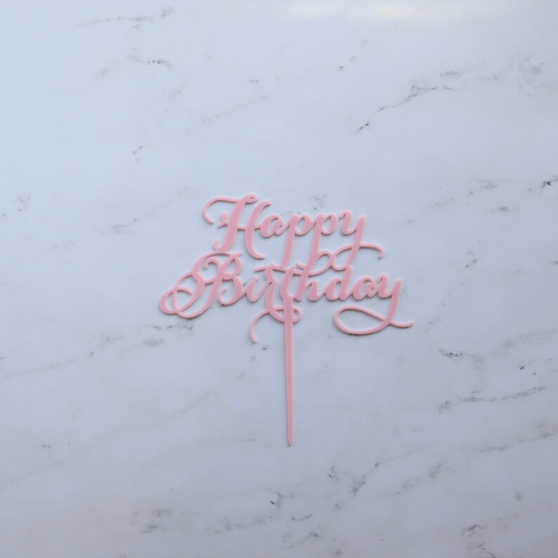 HAPPY BIRTHDAY CURSIVE Cake Topper | Etsy