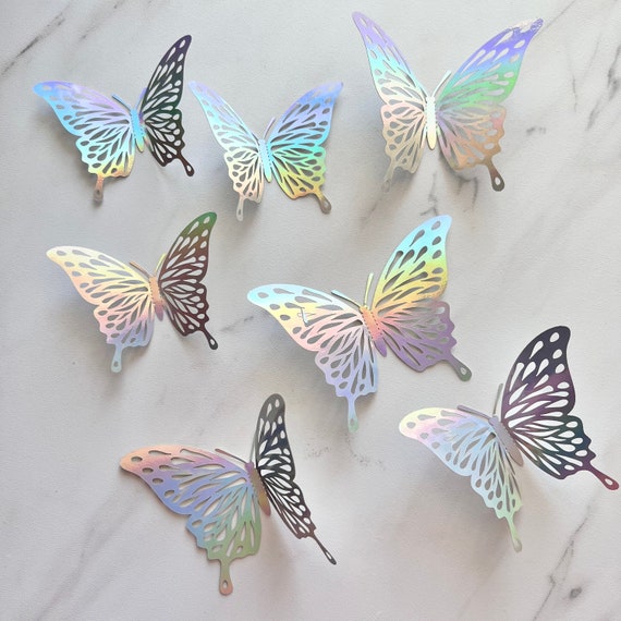 SILVER IRIDESCENT PAPER Butterflies - Etsy