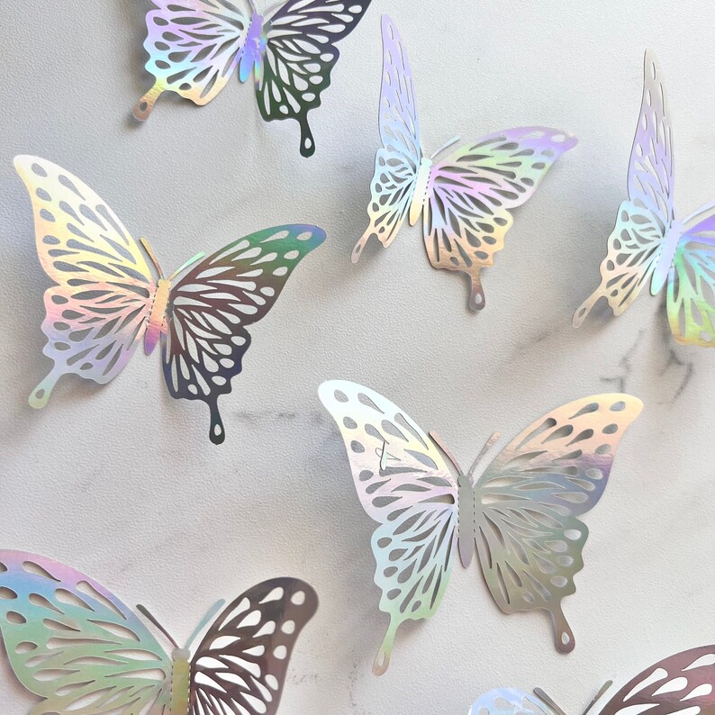 SILVER IRIDESCENT PAPER Butterflies - Etsy