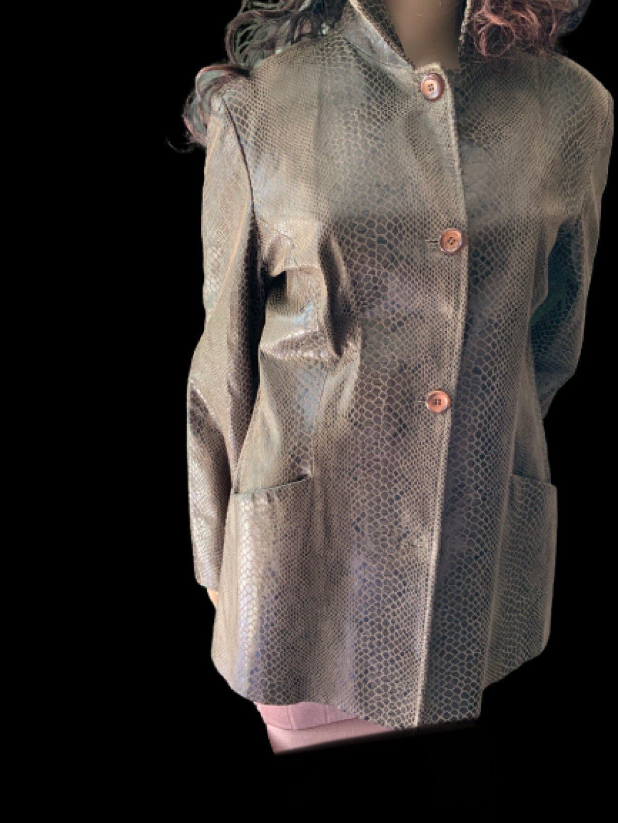 Green Leather Jacket by Julia S. Roma - Etsy UK