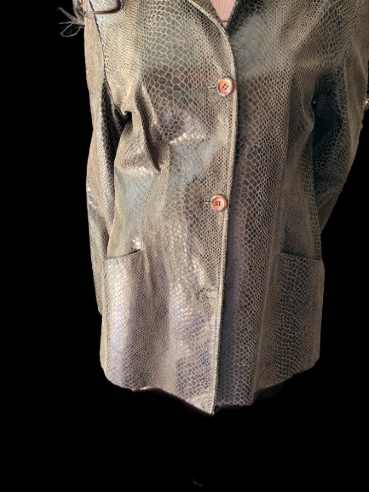 Green Leather Jacket by Julia S. Roma - Etsy UK