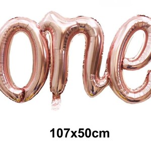 One Year Balloon, 1st Birthday Balloon, ONE Foil Balloon, One Script ...