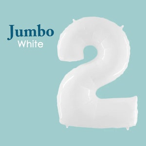 32 Inch Giant White Number Balloons, Number Balloons, White Birthday ...