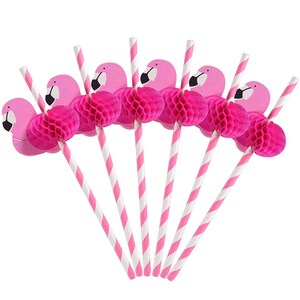 Flamingo Straws, Tropical Straws, Tropical Party Decoration, Flamingo ...