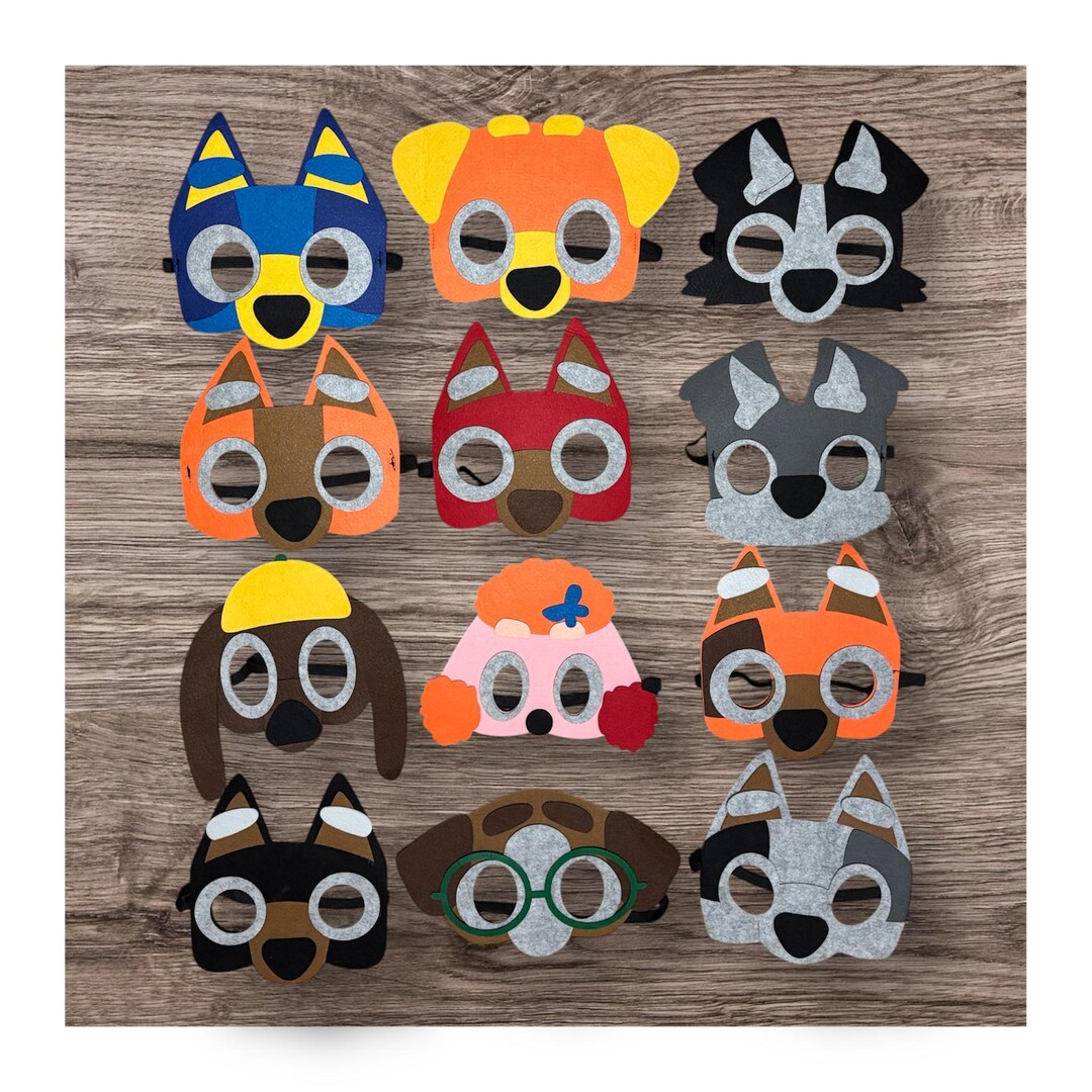 Dingo Dog Felt Masks, Bluey Party Favors - Etsy