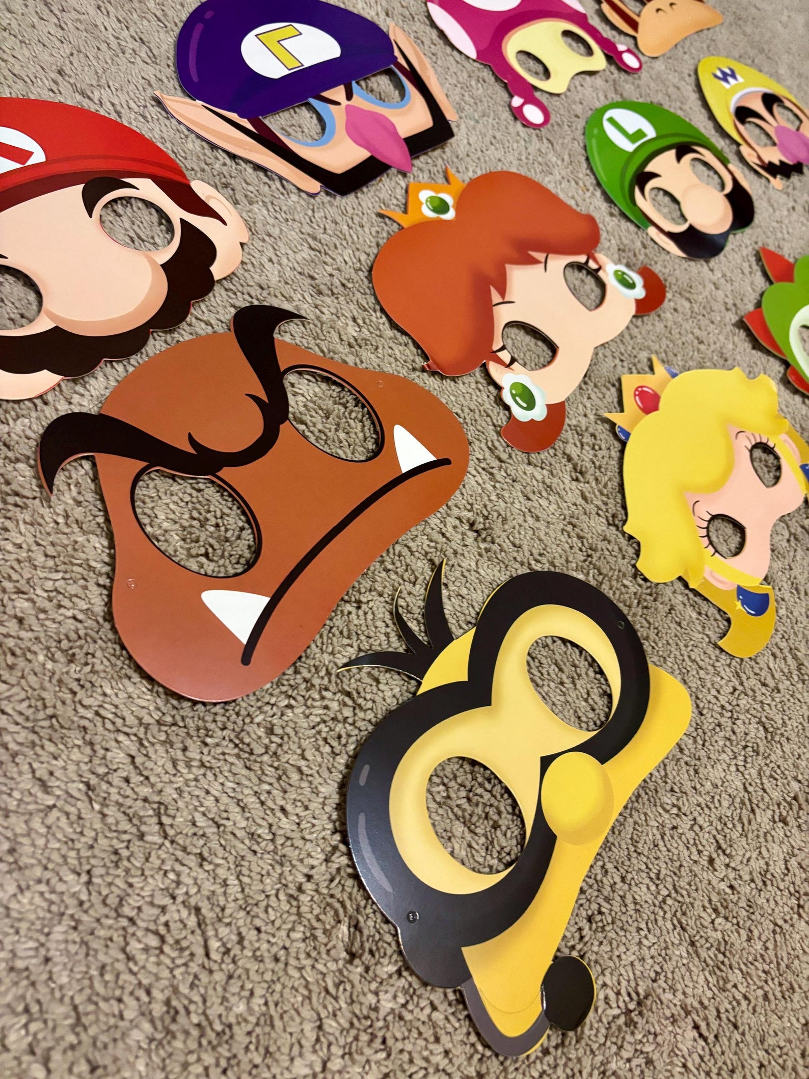 Super Mario Party Masks, Kids Birthday, 12-pack - Etsy