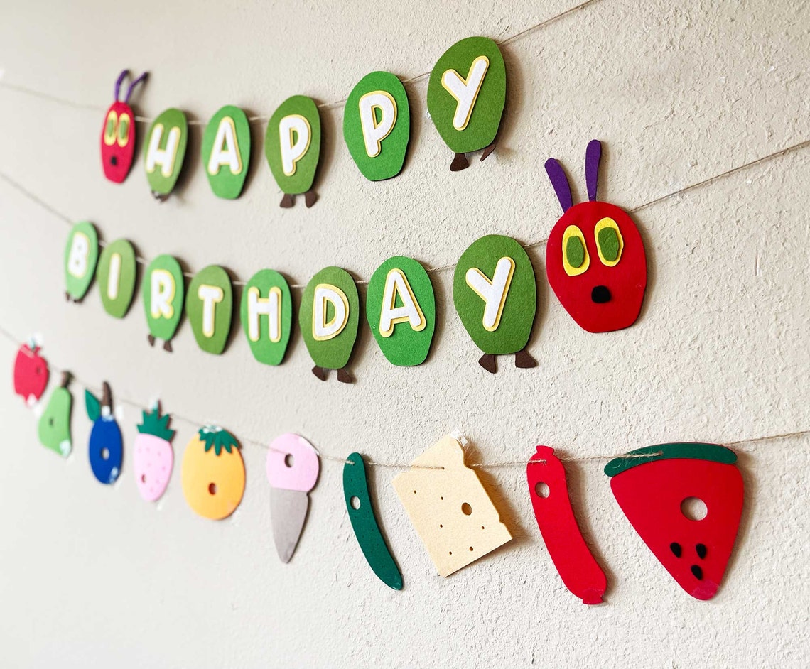Hungry Caterpillar Birthday Banner Hungry Caterpillar Party - Etsy