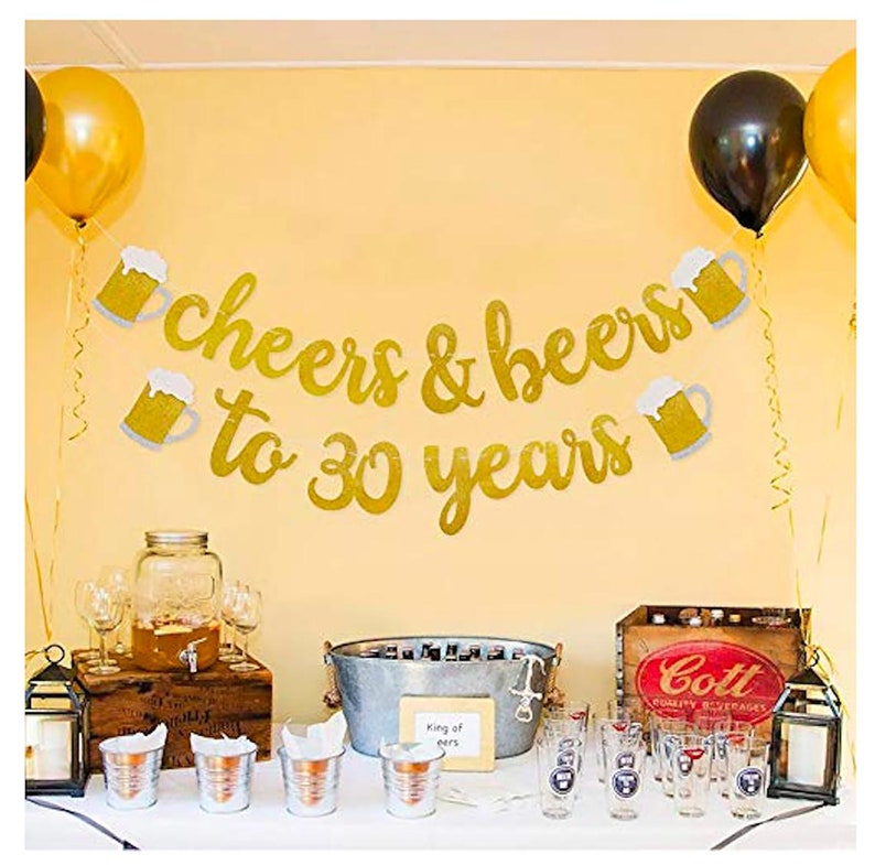 Cheers And Beers Banner 30th Birthday Party Banner Beer Etsy