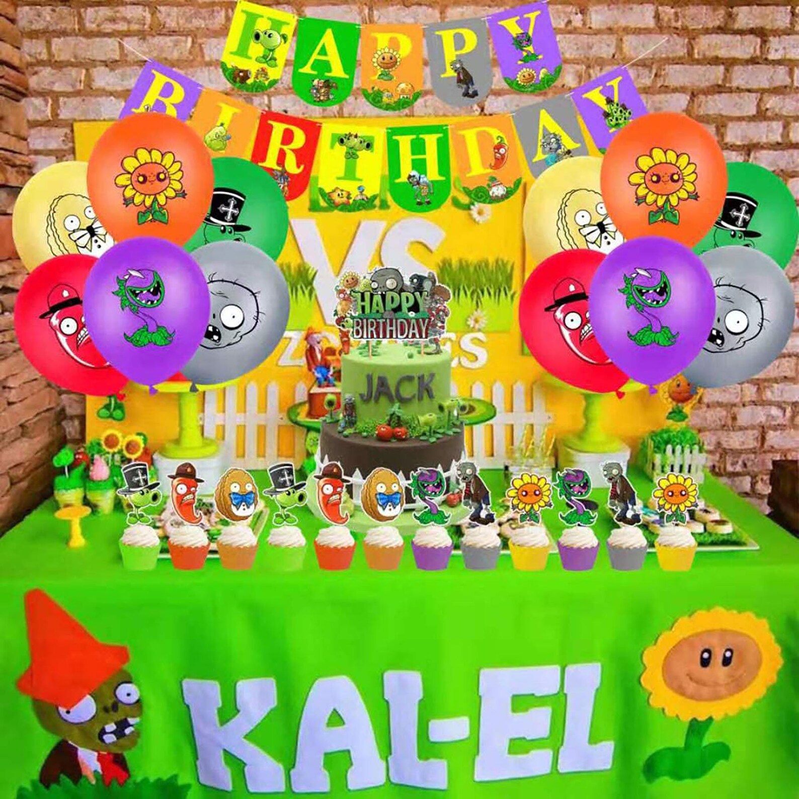 Plants VS Zombies Birthday Party Supplies Happy Birthday - Etsy