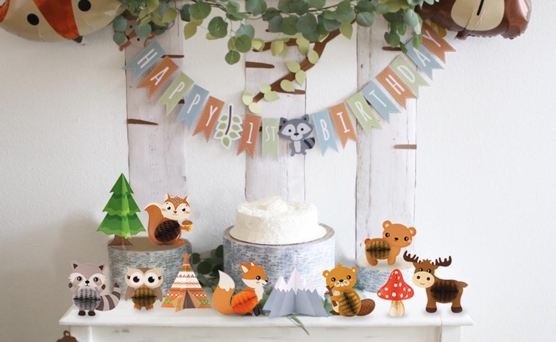 Woodland Animal Centerpieces, Woodland Birthday Party Decorations ...