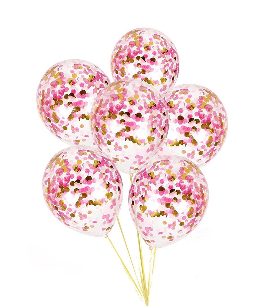 Pink Confetti Balloons Pink and Gold Balloons Pink Baby - Etsy