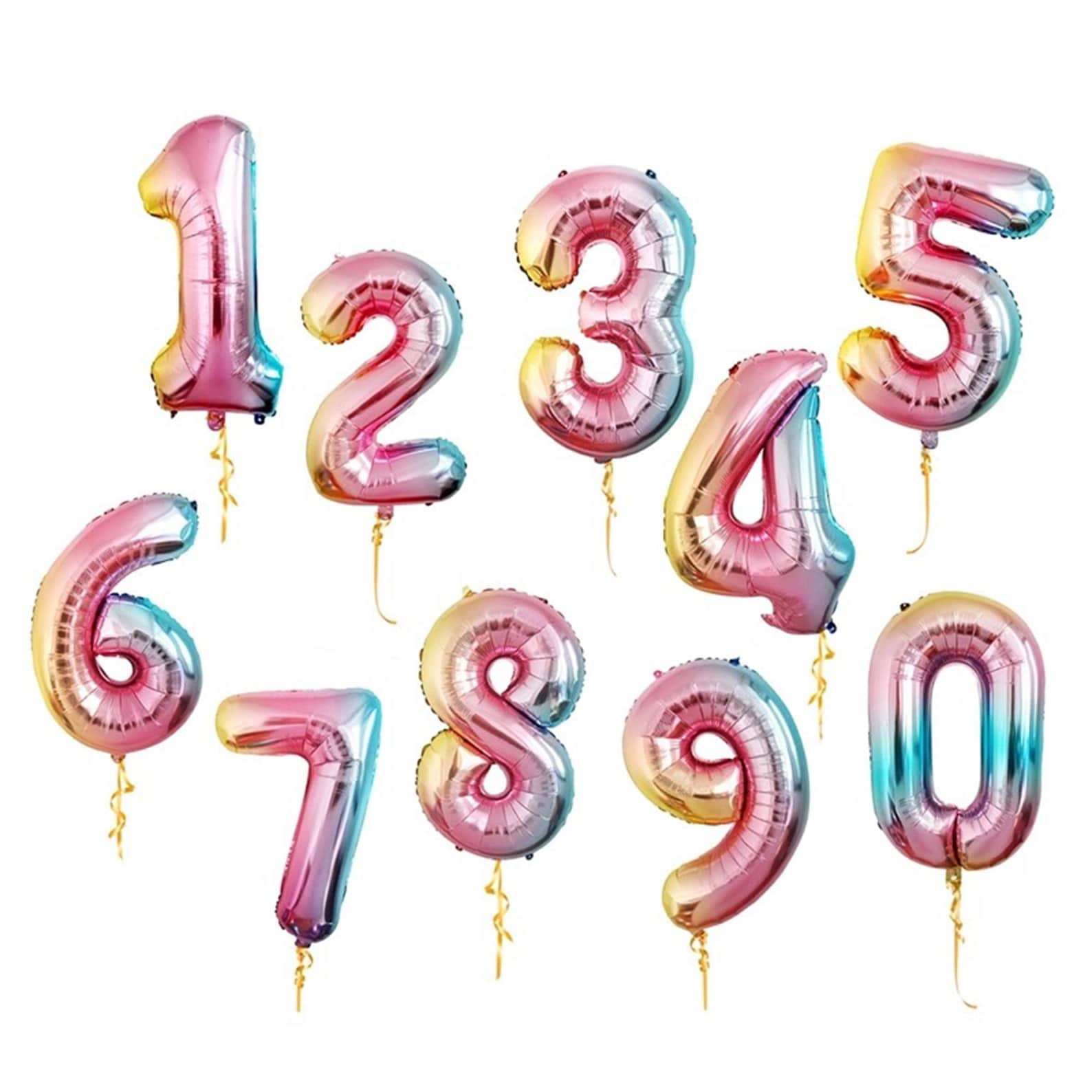 Rainbow 32 Number Balloons Number Balloons Giant | Etsy