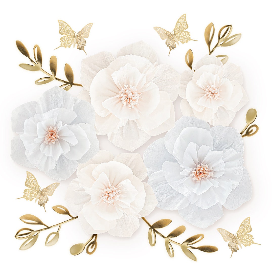 Crepe Paper Flower Set, Floral Wall Decor, Birthday Party Backdrop ...